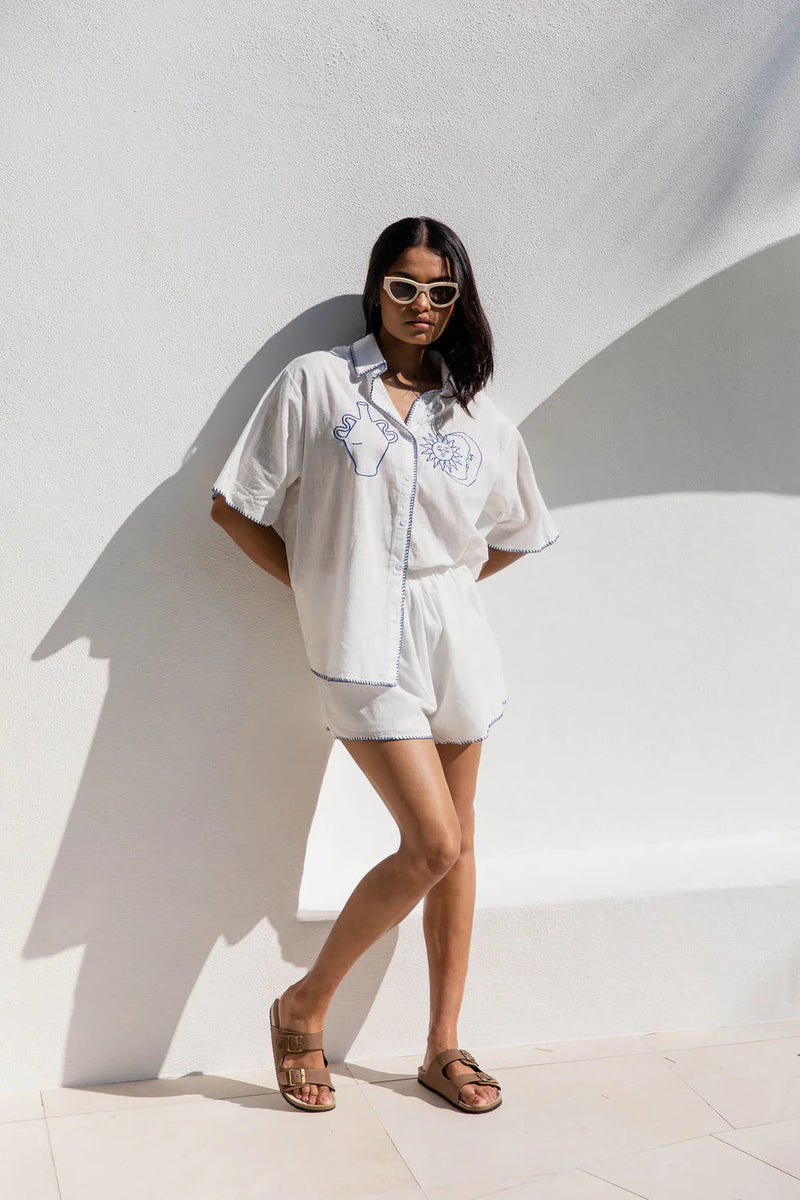 Sun/Vase Embroidered Set – INDIGO ATTIC